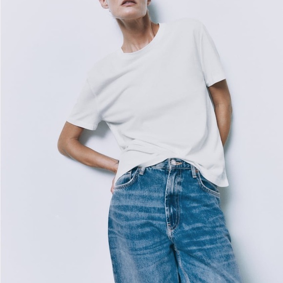 Zara | Tops | Zara White T | Poshmark